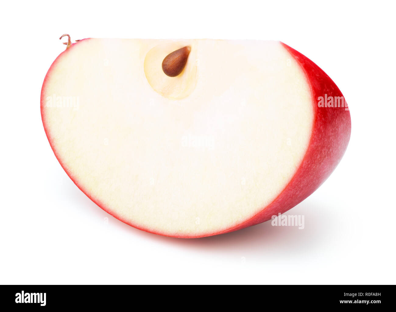 Fresh red apple fruit slice isolated on the white background with ...