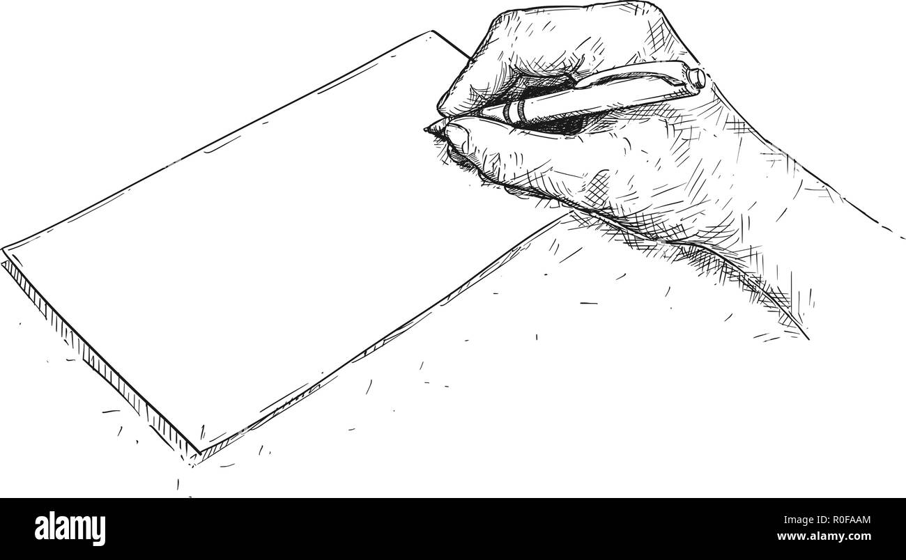 Vector Artistic Drawing Illustration of Hand Writing on Paper Stock ...