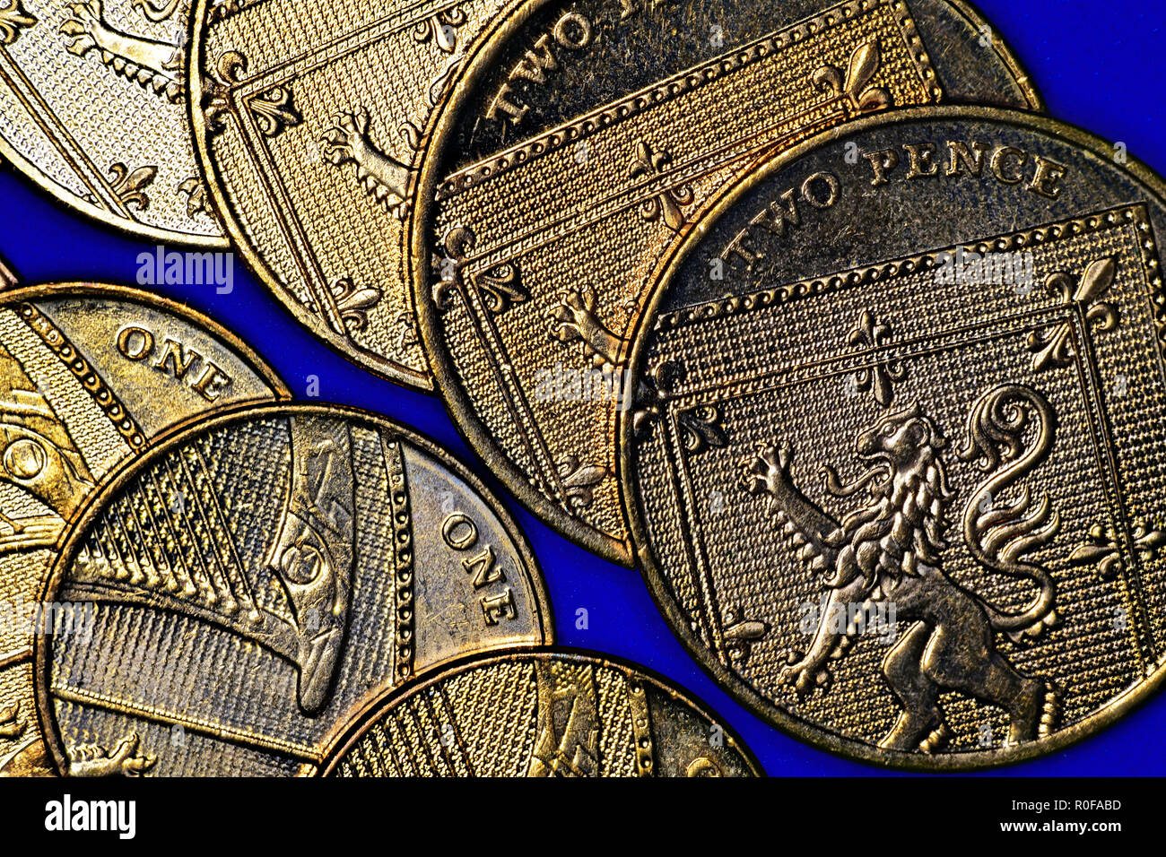 Two and one pence pieces of coin Stock Photo - Alamy