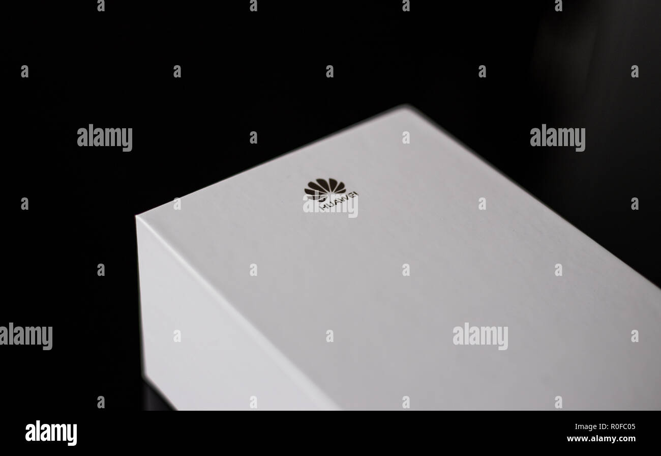 White box of a brand new mobile smartphone made by Chinese technology ...