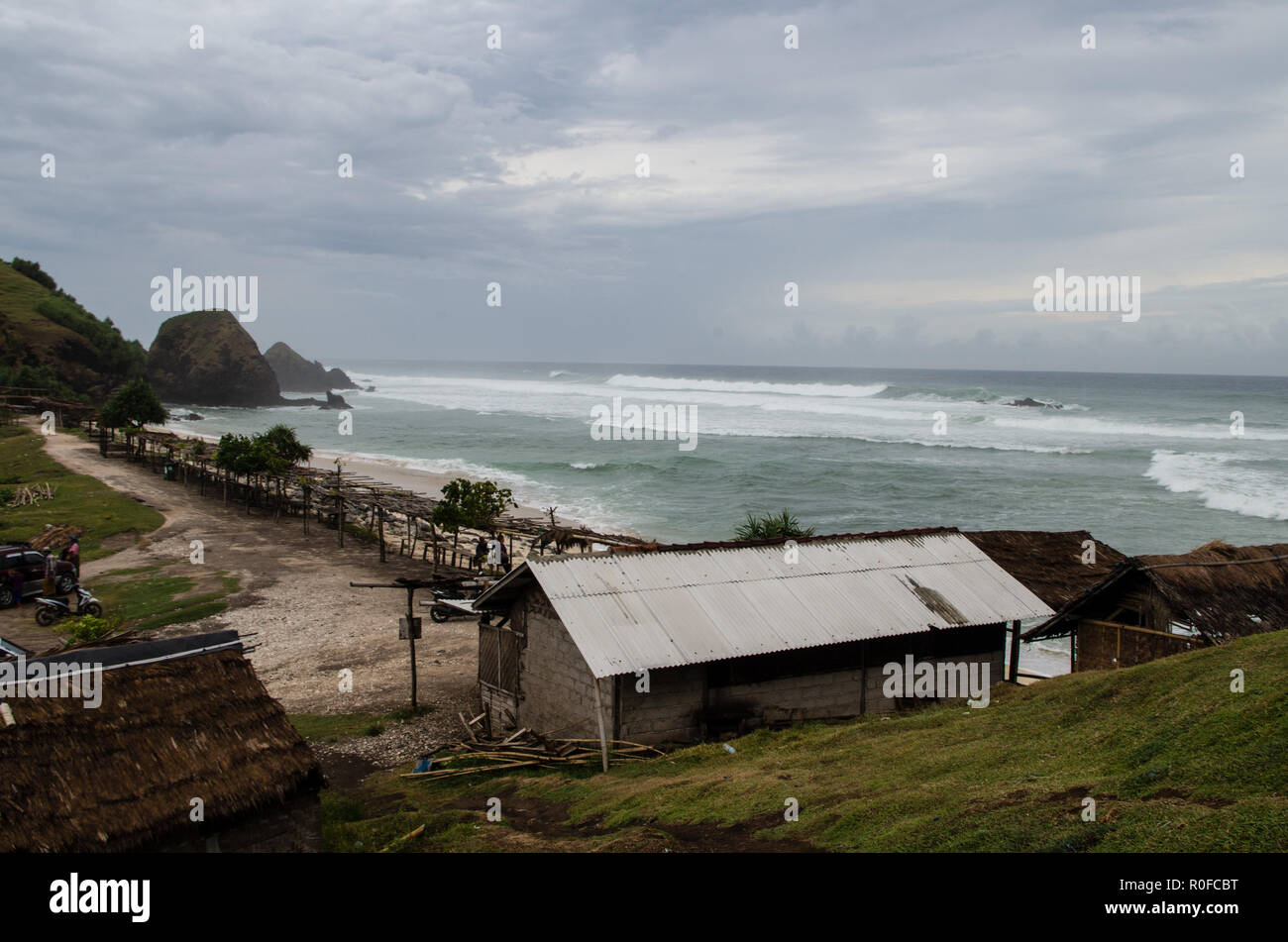 Seger Beach in Lombok on a cloudy and windy day Stock Photo - Alamy