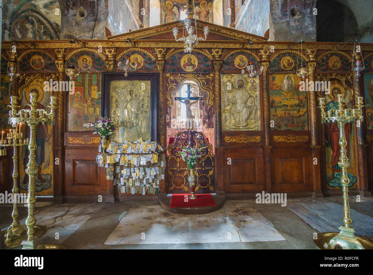 Interior details of the Pantanassa Church in Pantanassa Monastery at ...