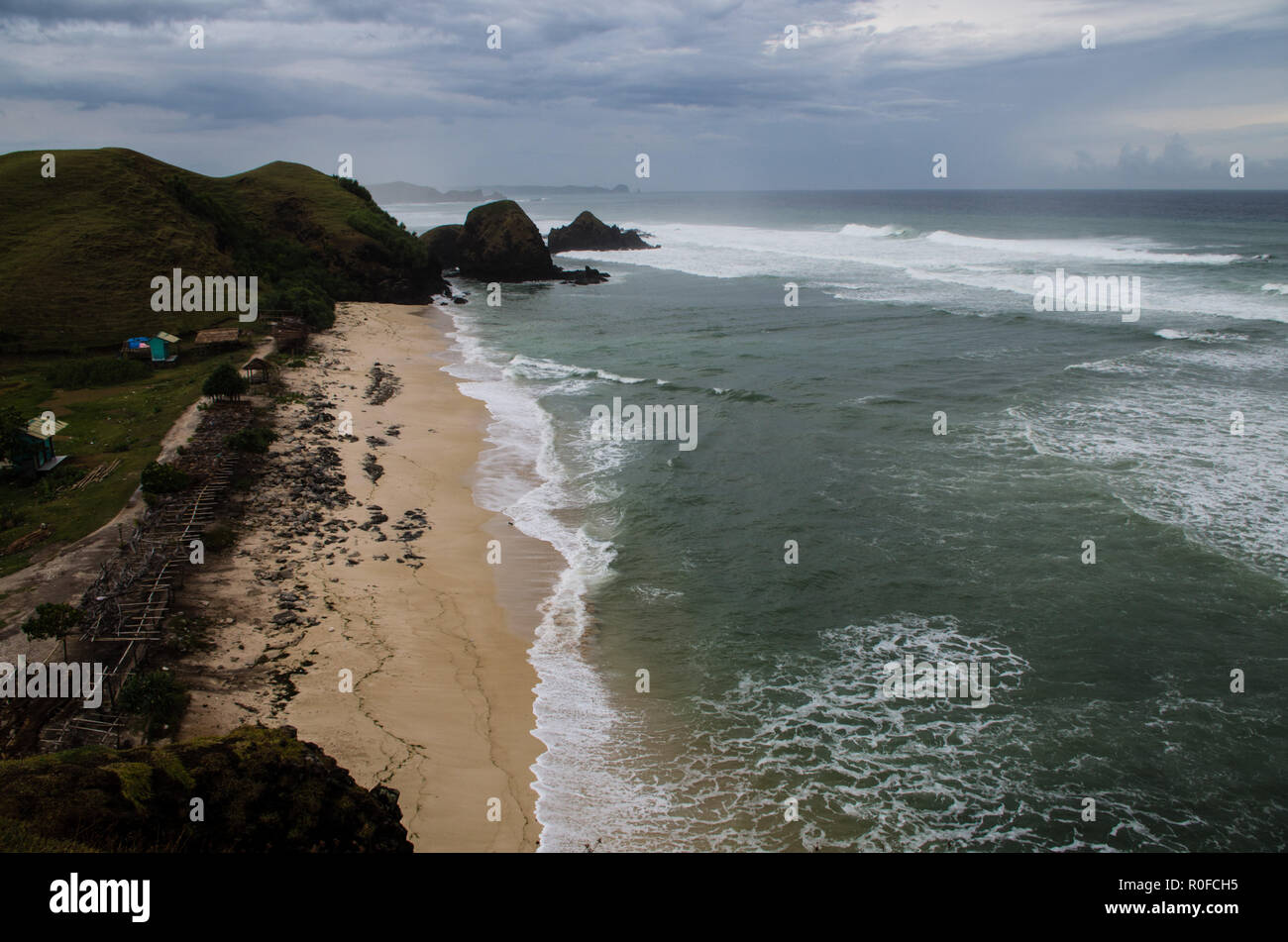 View along Seger Beach, Lombok Stock Photo - Alamy
