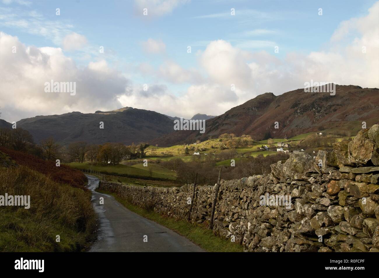 UK Little Langdale. View towards the Little Langdale Valley in the ...