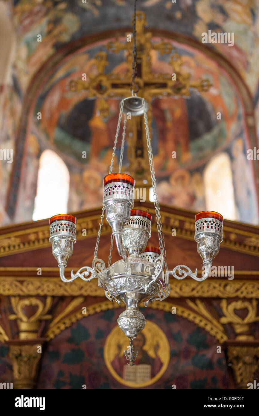 Interior details of the Pantanassa Church in Pantanassa Monastery at ...