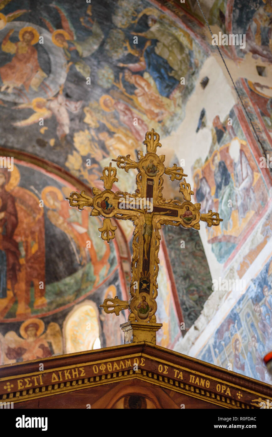 Interior details of the Pantanassa Church in Pantanassa Monastery at ...