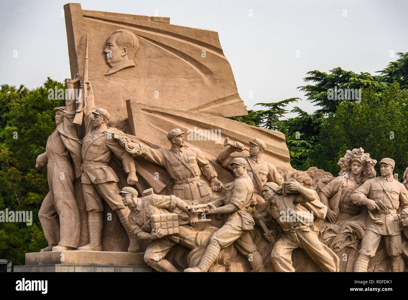 Statue representing the Communist People in front of the Mausoleum of ...