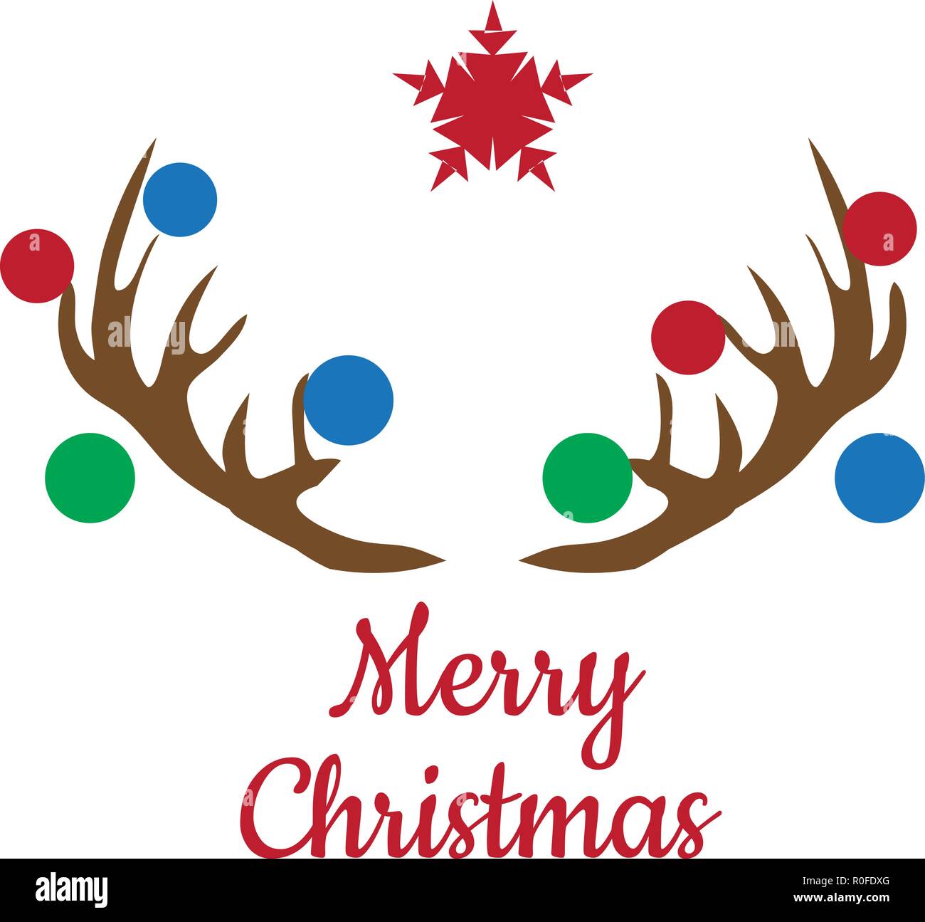 vector illustration of Christmas antlers with Christmas balls Stock ...