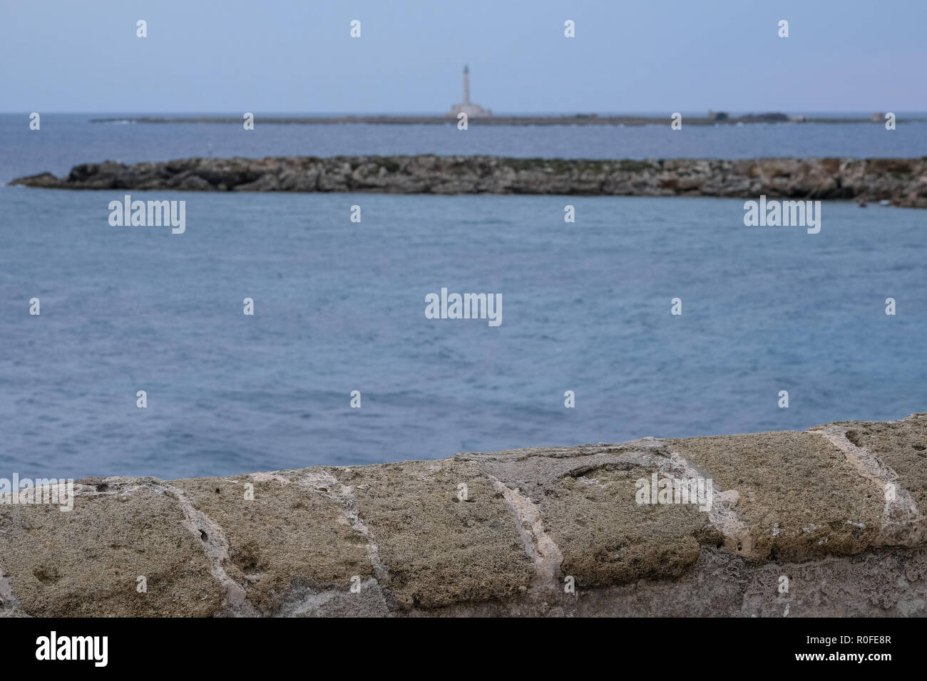 Photograph of the coastline in the town of Gallipoli in the Salento ...