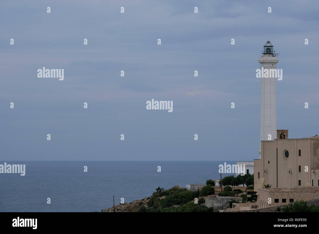 Santa Maria di Leuca, Italy. Road to the iconic lighthouse next to ...