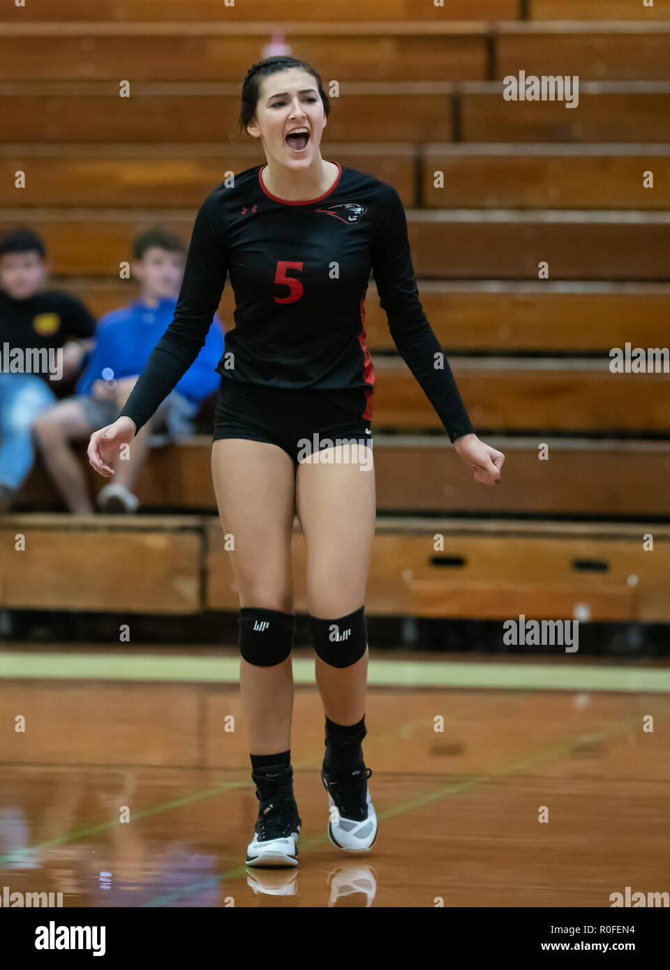 Volleyball action with Shasta vs. Foothill High School in Red Bluff ...
