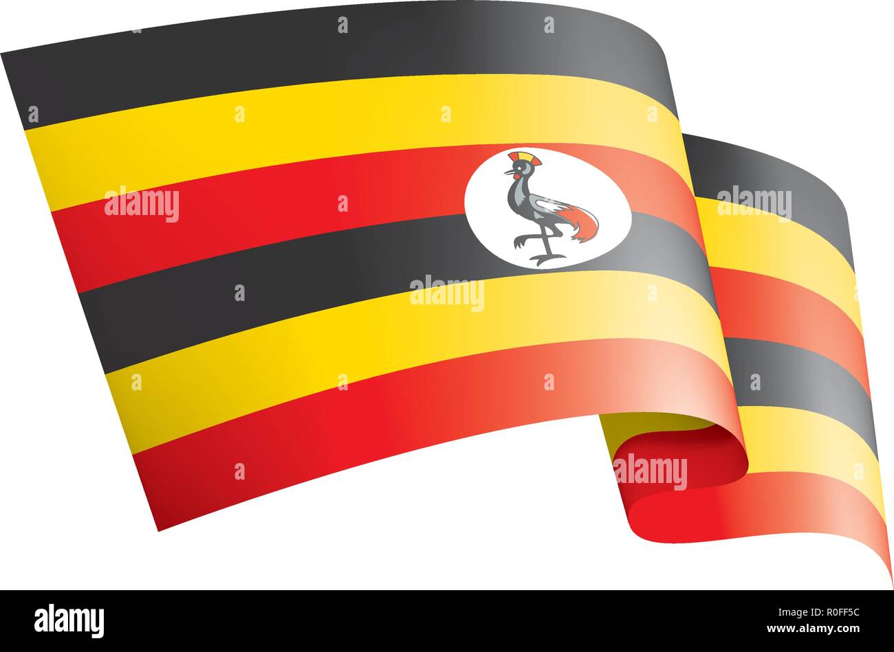 Uganda flag, vector illustration on a white background Stock Vector ...