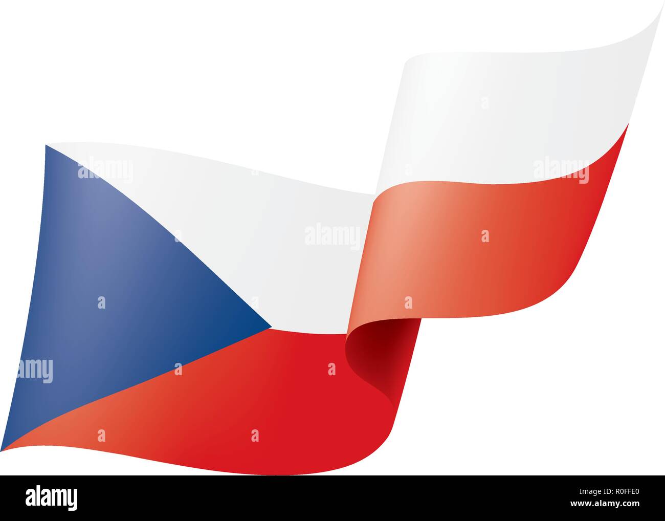 Czechia flag, vector illustration on a white background Stock Vector ...
