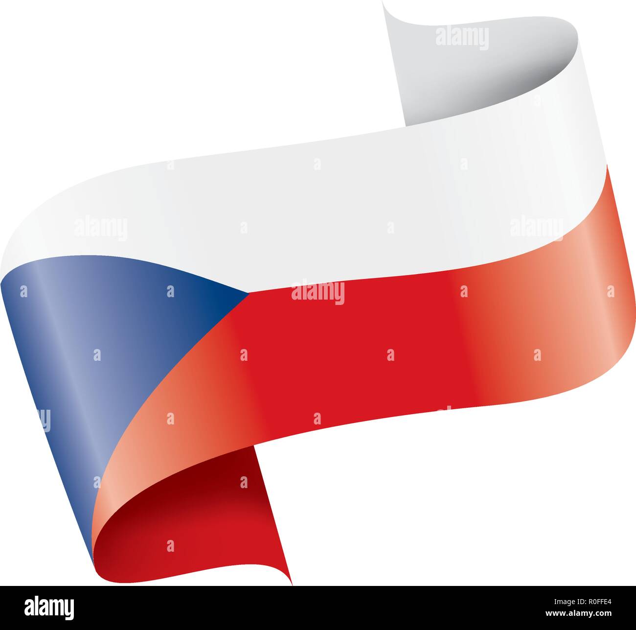 Czechia flag, vector illustration on a white background Stock Vector ...