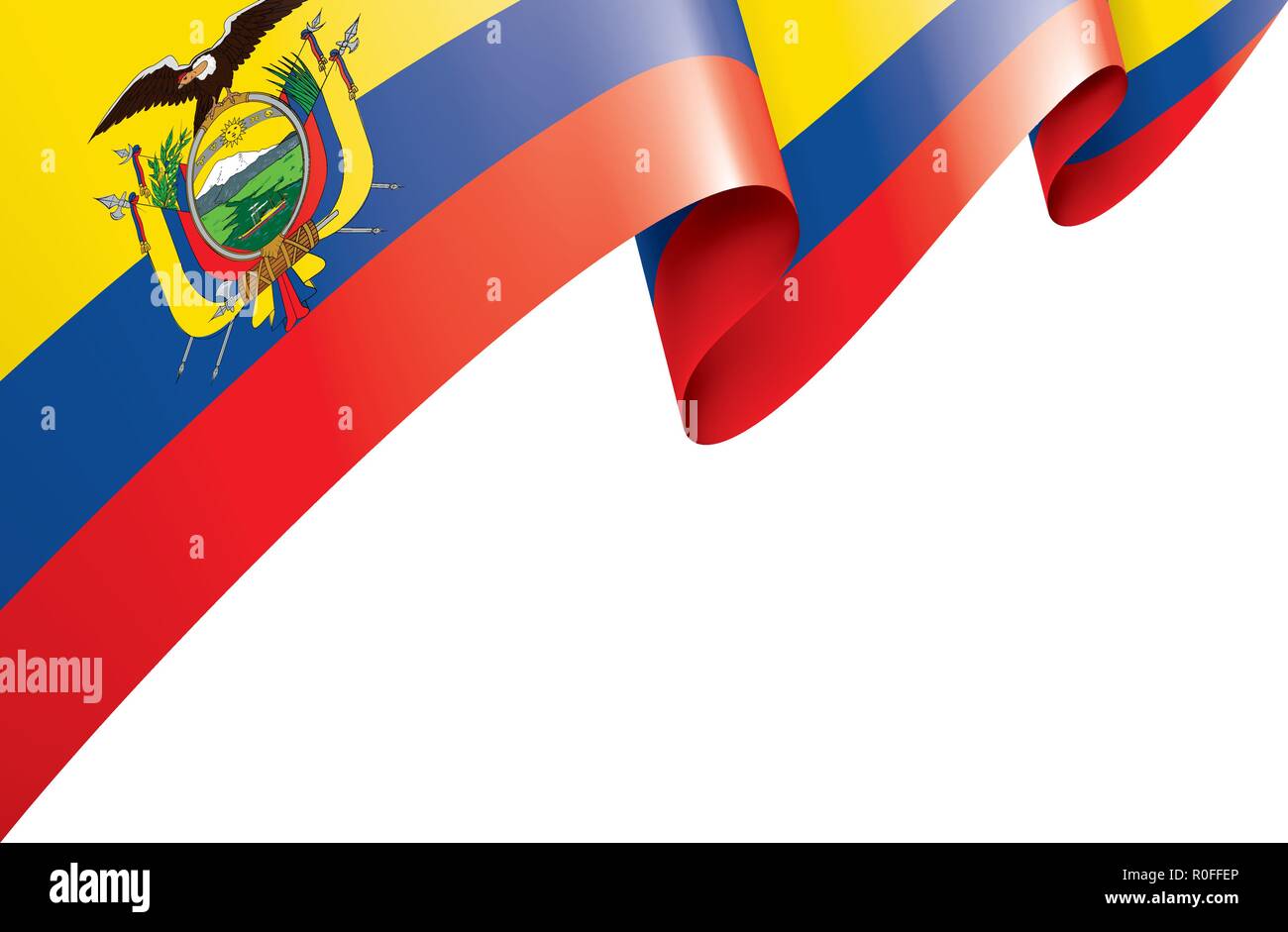 Ecuador flag, vector illustration on a white background Stock Vector ...