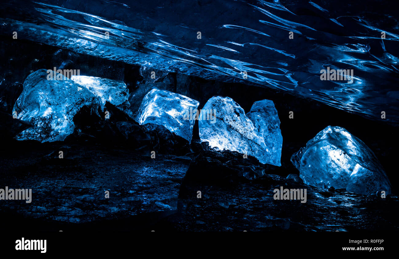 Five chunks of ice all around 2 meters (6 feet) tall underground in an ...