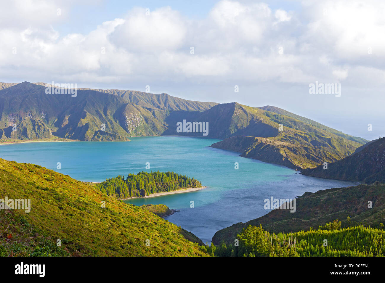 Lake Fogo, Sao Miguel Island, Azores, Portugal. Lagoa do Fogo (Lake of ...