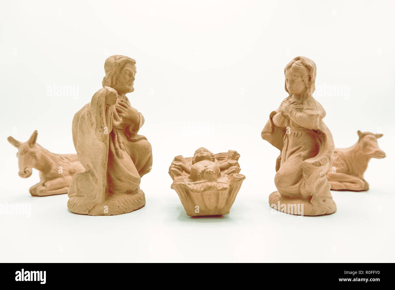 Christian nativity scene figure isolated on white background ...