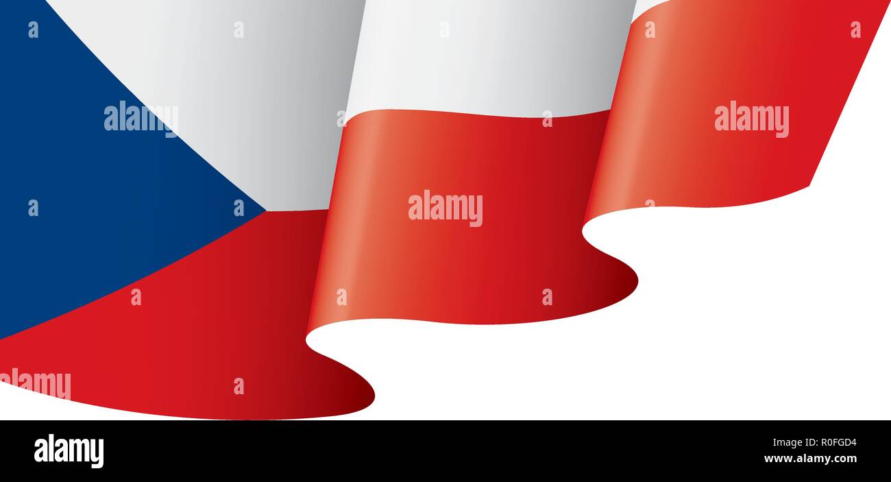 Czechia flag, vector illustration on a white background Stock Vector ...