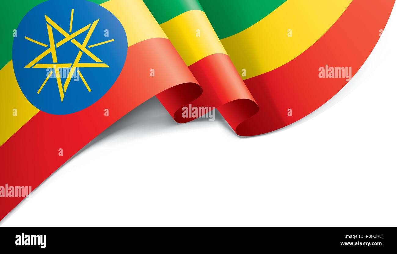 Ethiopia flag, vector illustration on a white background Stock Vector ...