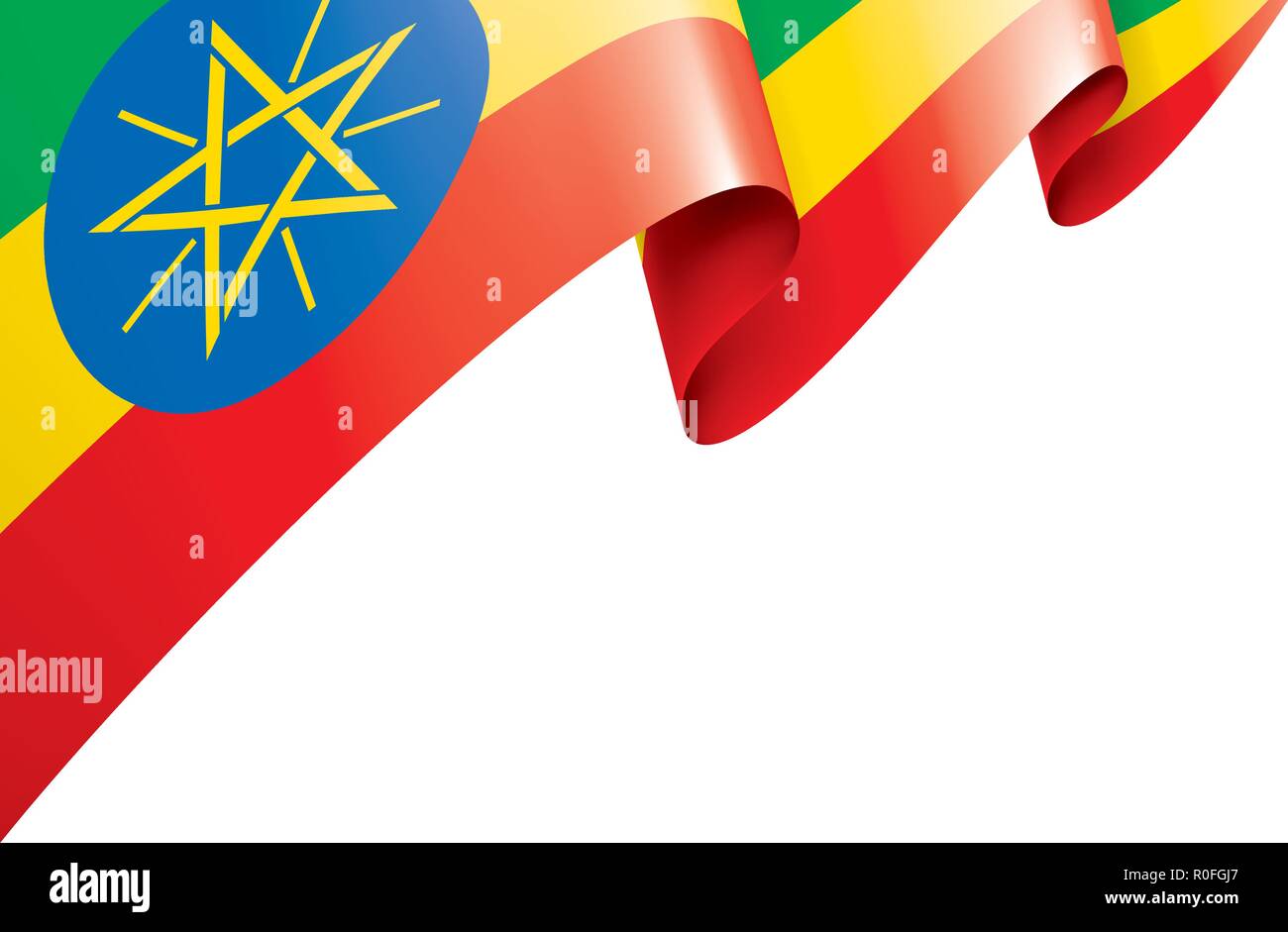 Ethiopia flag, vector illustration on a white background Stock Vector ...