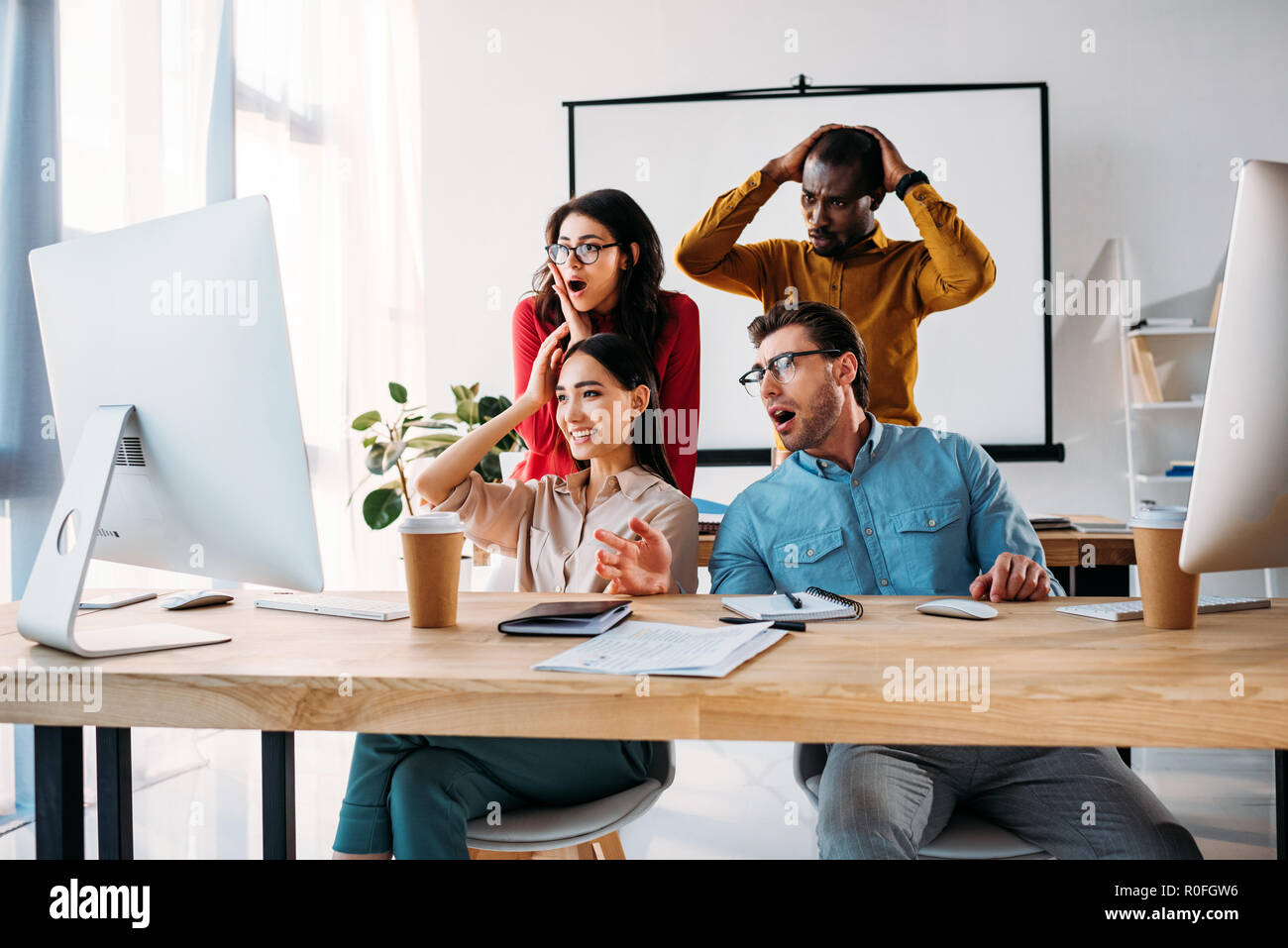 Shocked african man working on hi-res stock photography and images - Alamy