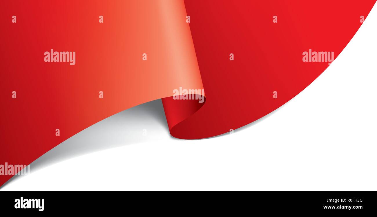 Waving the red flag on a white background Stock Vector Image & Art - Alamy