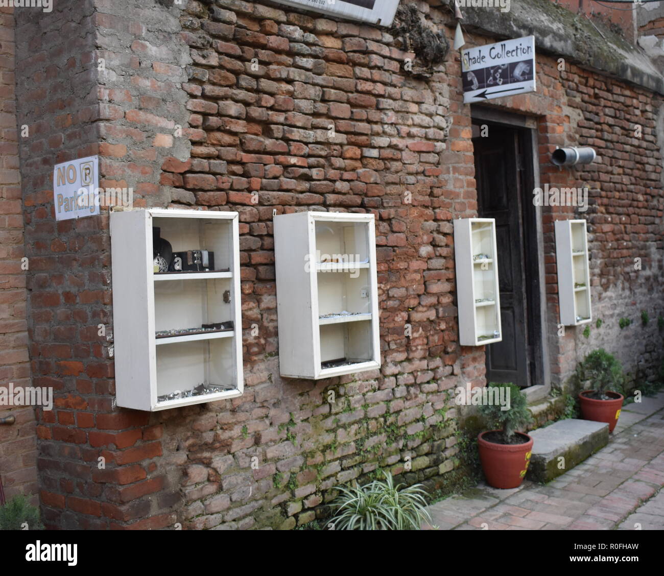 Shelves on the wall Stock Photo - Alamy