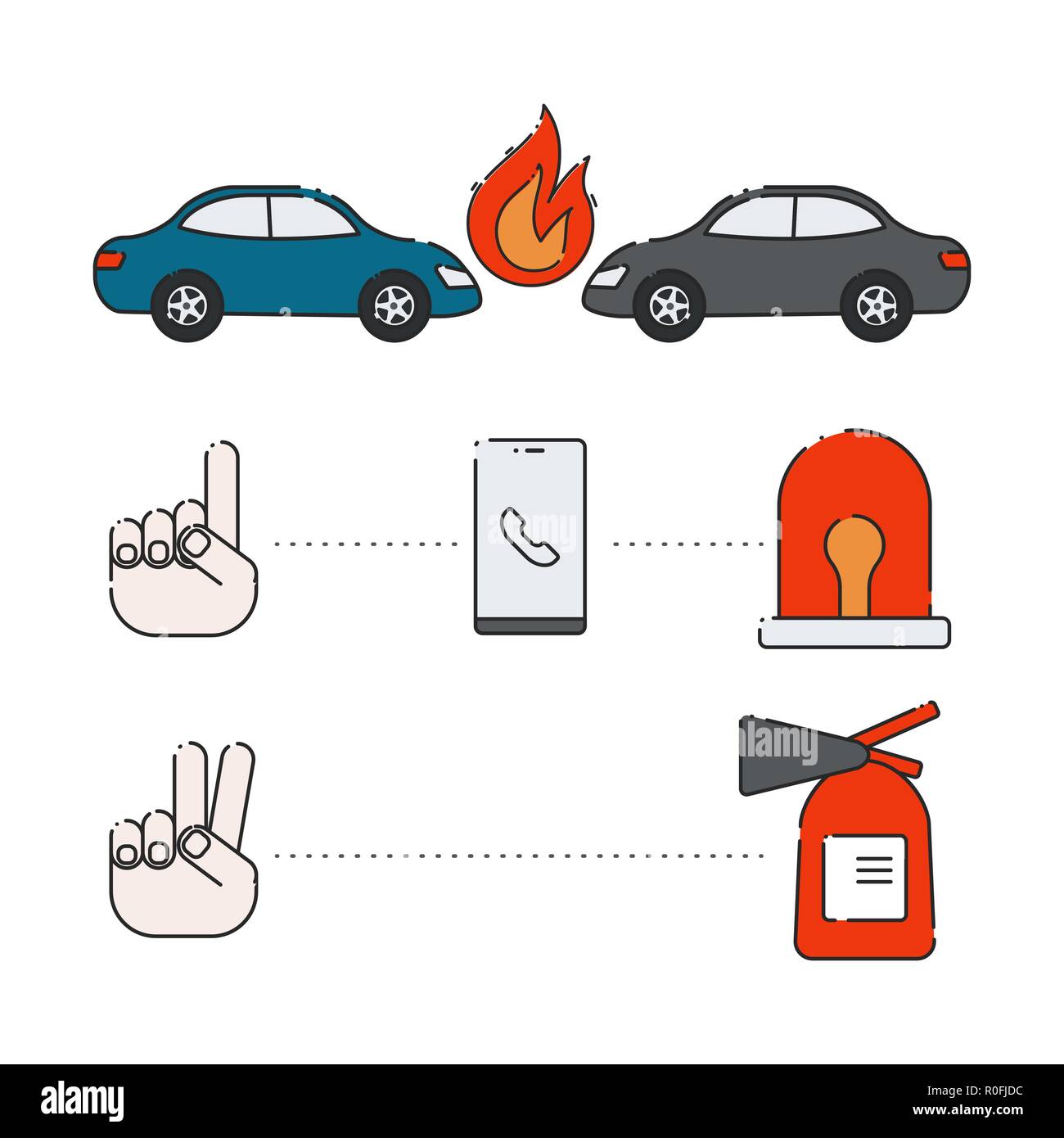 Car accident. Infographic crash template. Vector illustration ...