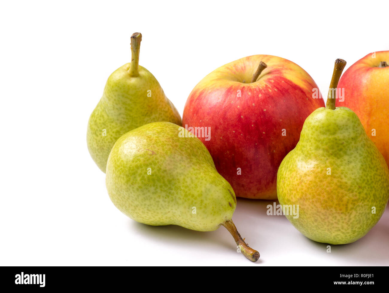 Group of apple and pears isolated on white background Stock Photo - Alamy