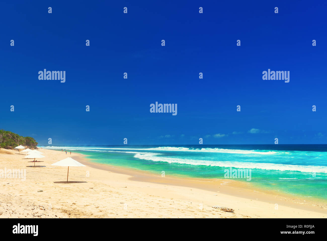 Nature landscape Azure tropical beach with rocky mountains and clear ...