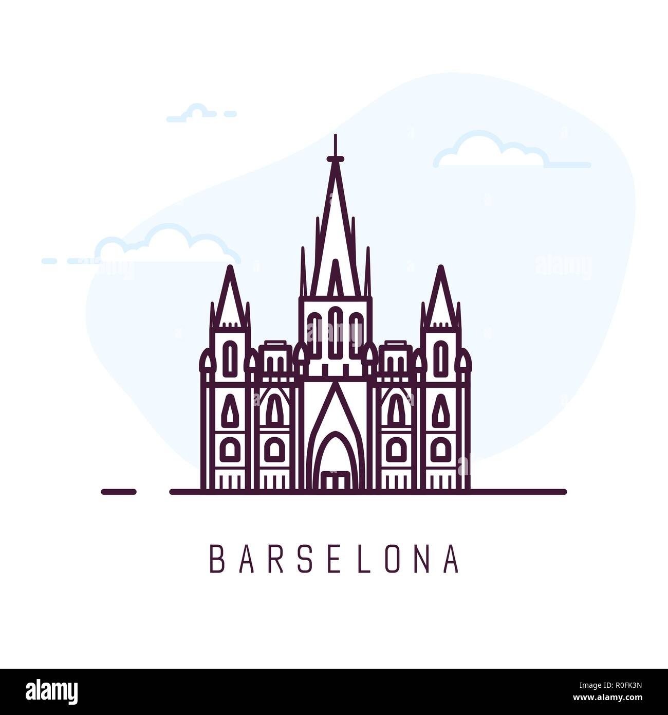Barcelona city skyline view Stock Vector Images - Alamy