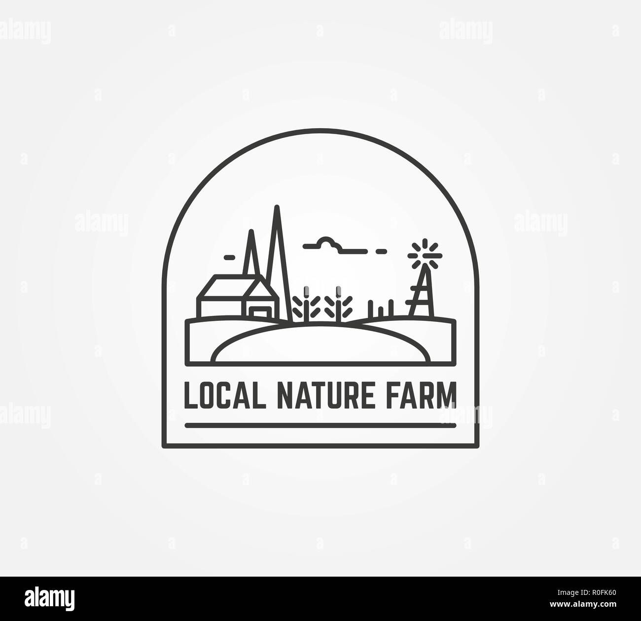Line agriculture farm landscape Stock Vector Images - Alamy