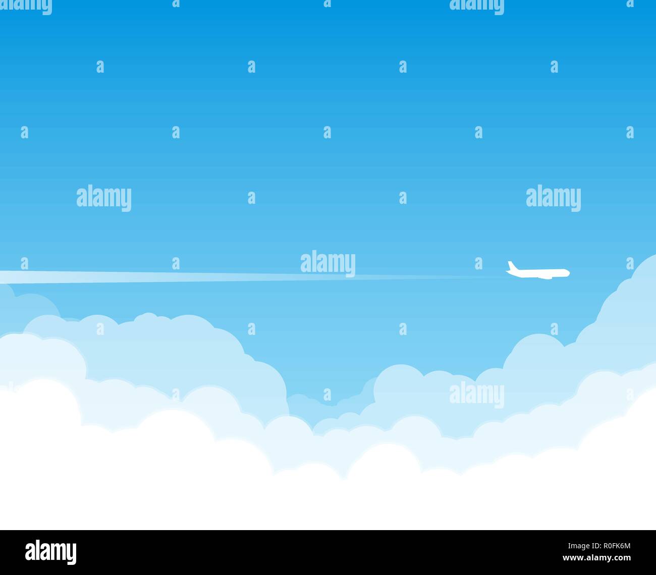 Aircraft wing flying above Stock Vector Images - Alamy