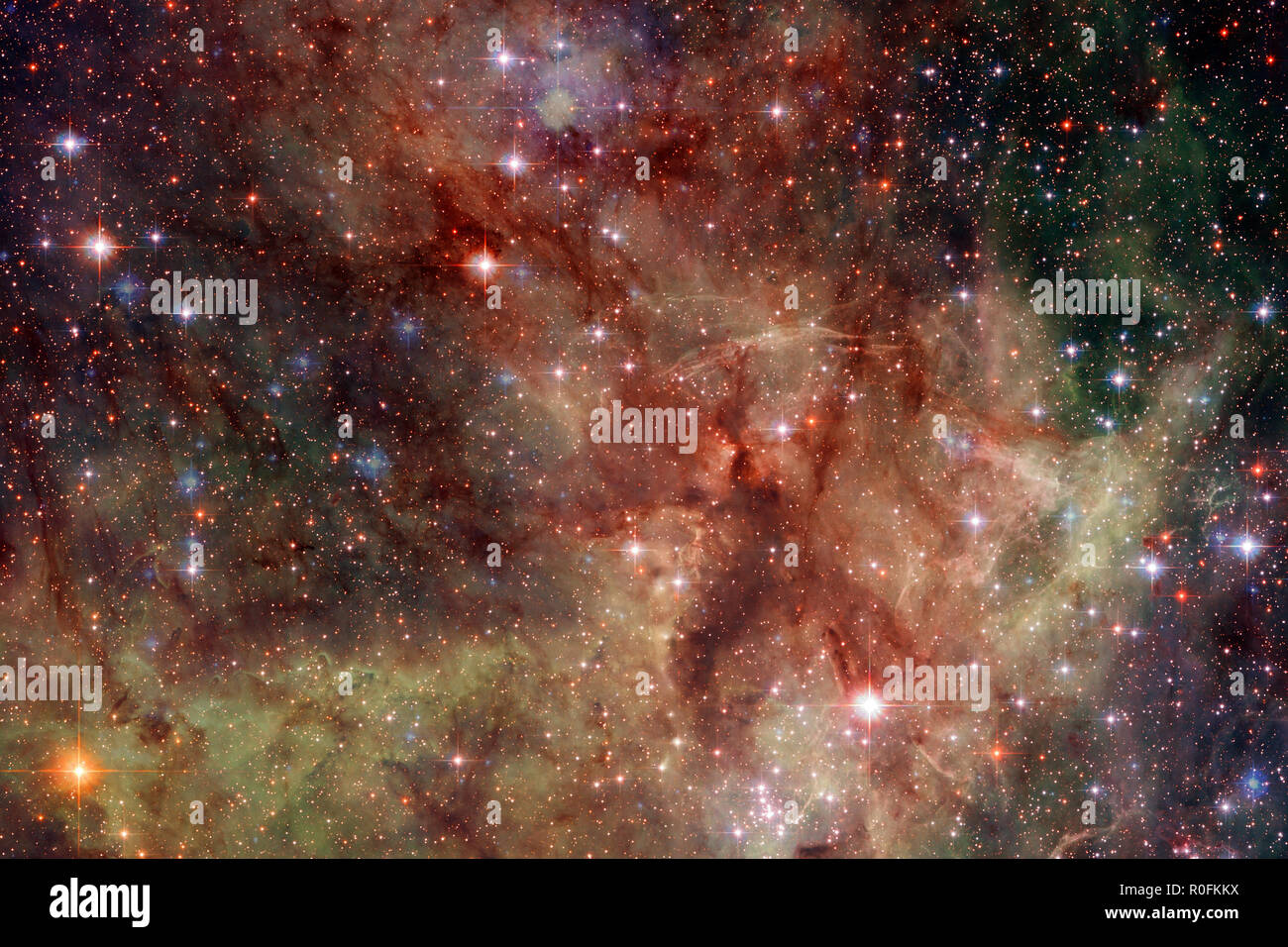 Beautiful galaxy background with nebula, stardust and bright stars ...