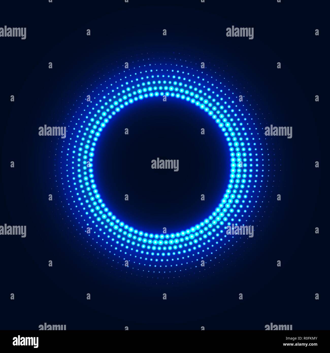 Abstract disco background with neon glowing circle halftone Stock ...