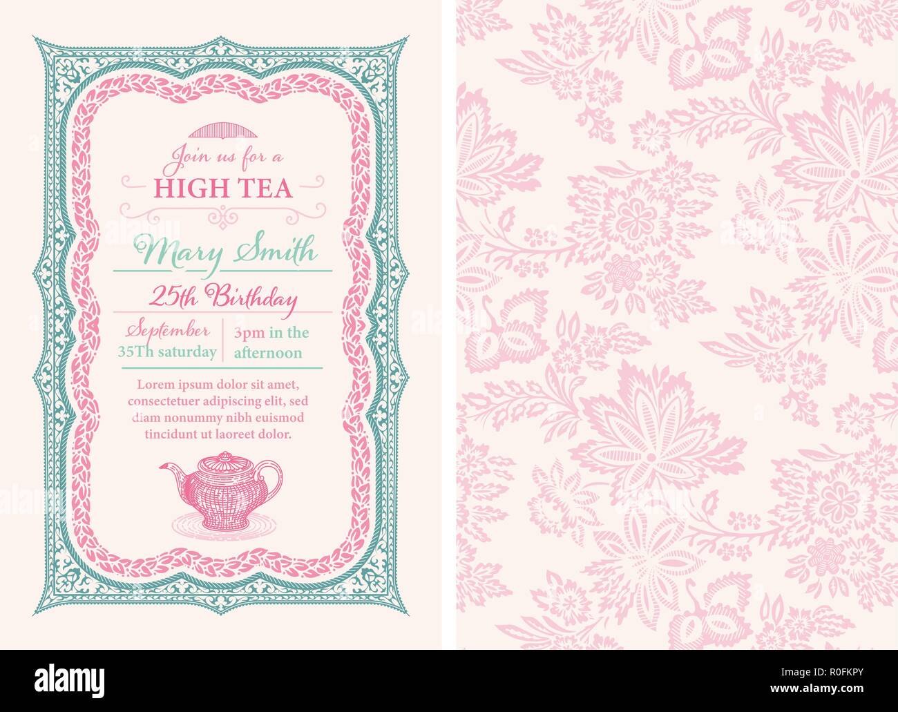 Vintage tea time design Stock Vector Images - Alamy