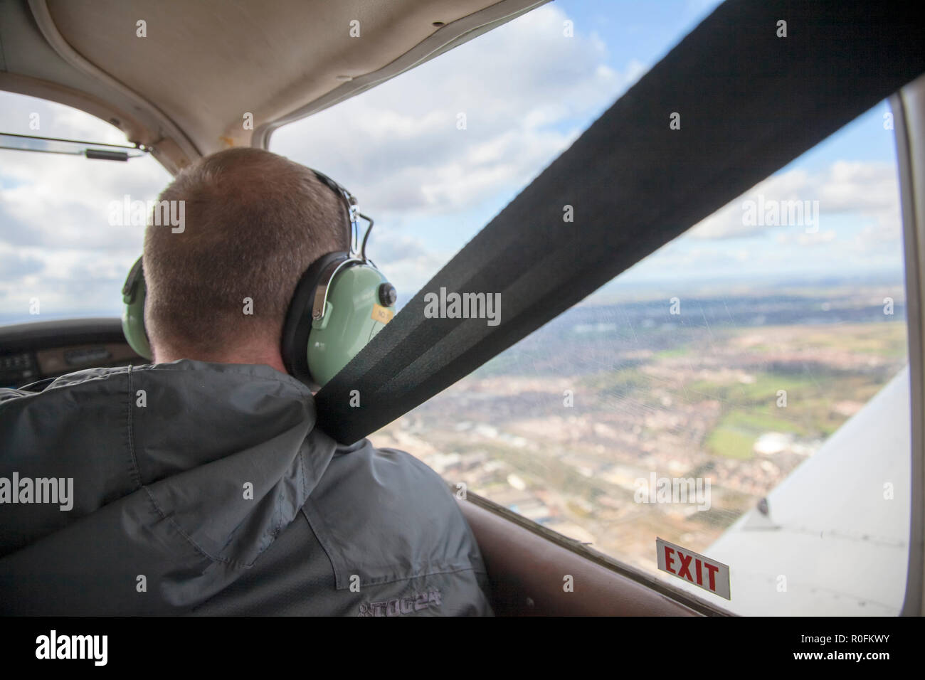 Co Pilot flying in a Piper PA-28 Cherokee light aircraft out of ...