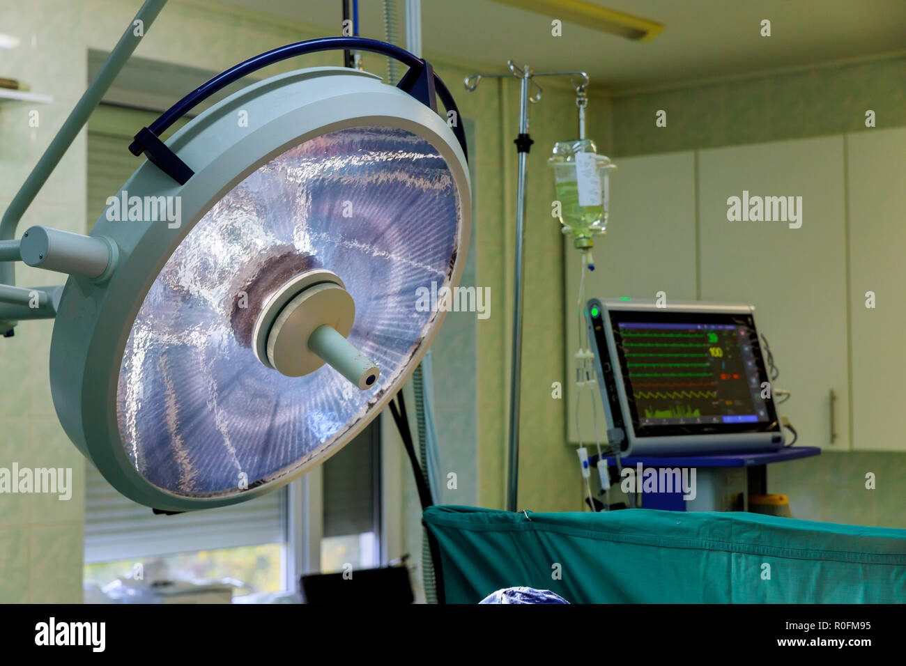 Close Up of Surgery Lamp on operating room with selective color ...