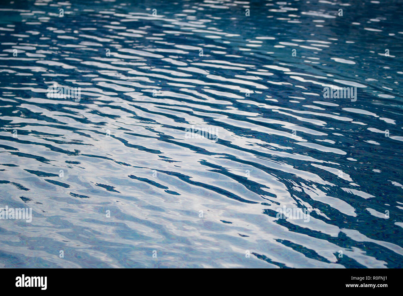 Waves on blue water surface in swimming pool Stock Photo - Alamy
