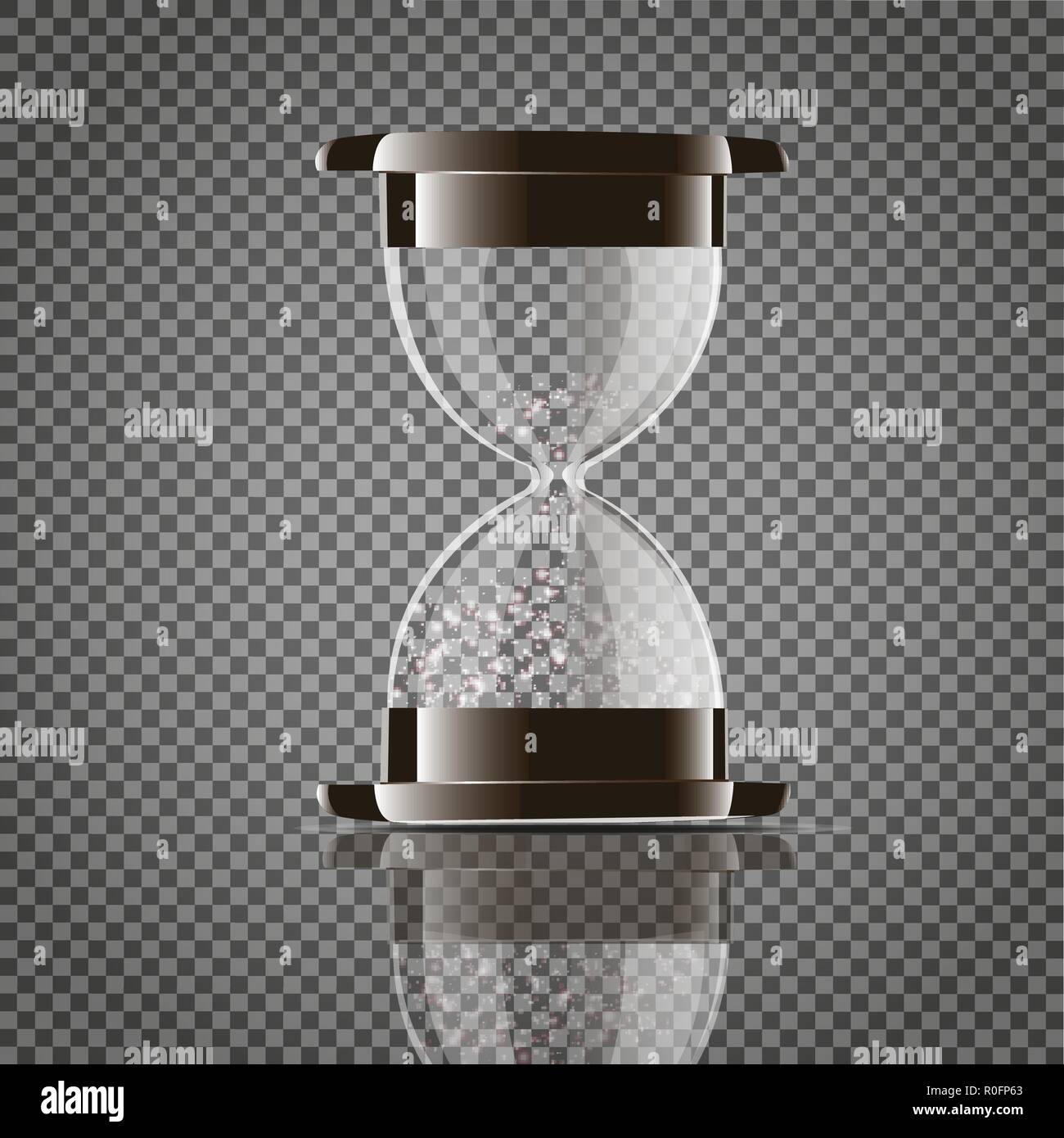 True transparent sand hourglass isolated on white background. Simple ...