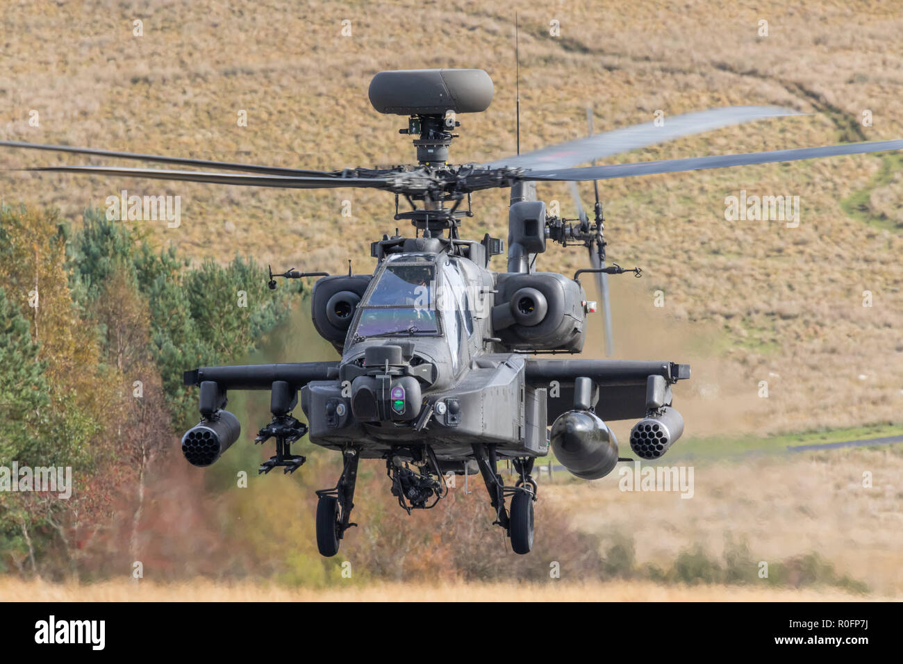 Westland AH64 Apache carrying out training on Otterburn Training area ...