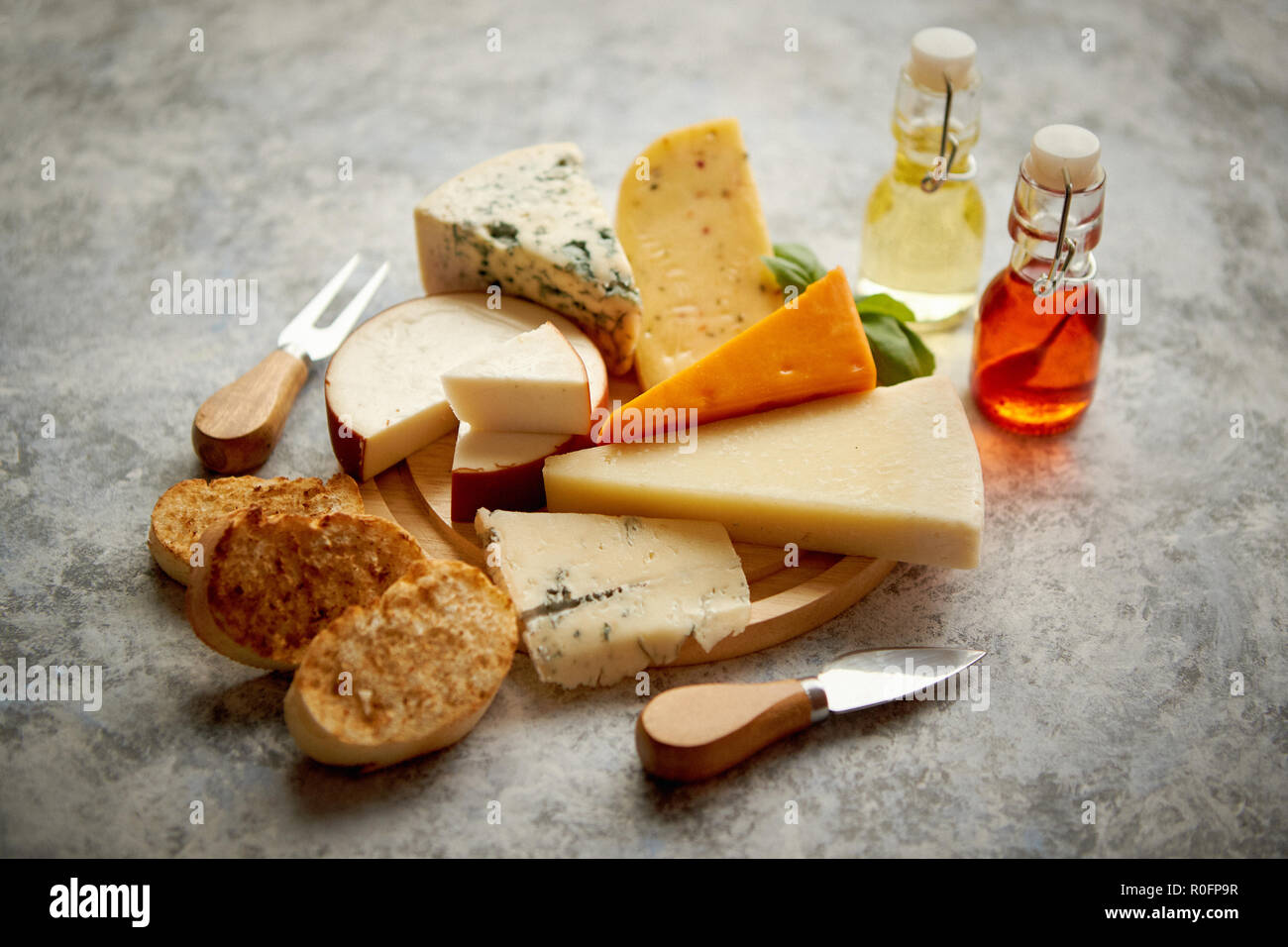 Various types cheese served hi-res stock photography and images - Alamy