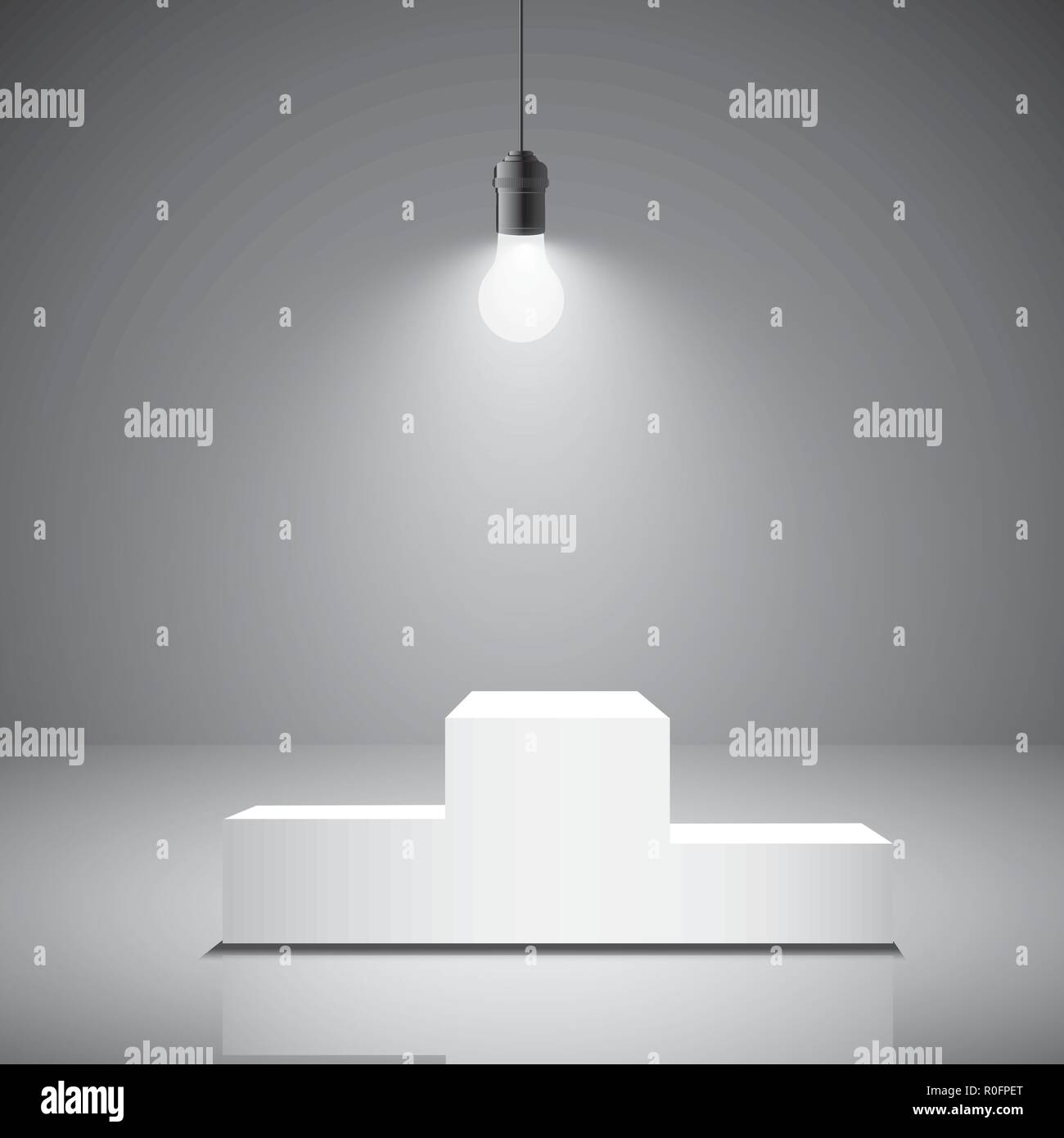 Empty winners podium with first, second and third place for award ...