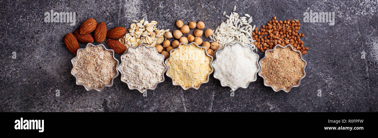 Selection of various gluten free flour Stock Photo - Alamy