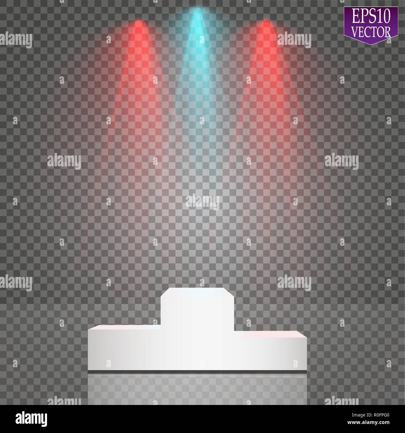 Empty winners podium with first, second and third place for award ...