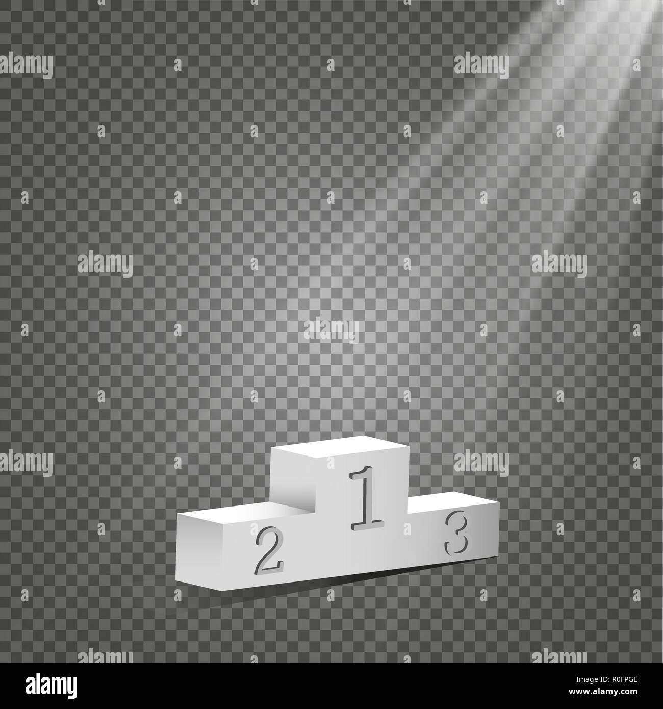 Empty winners podium with first, second and third place for award ...
