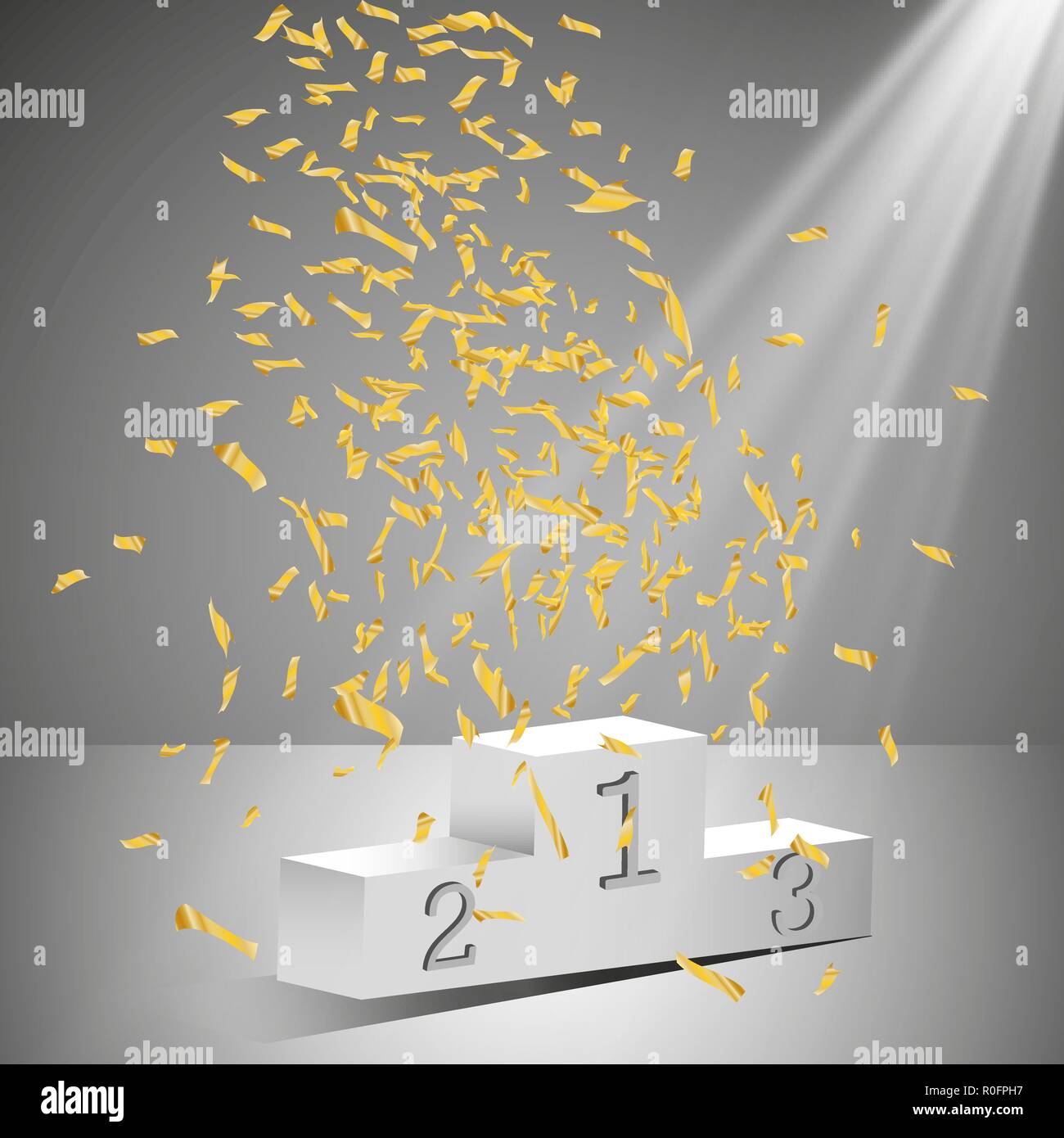 Empty winners podium with first, second and third place for award ...