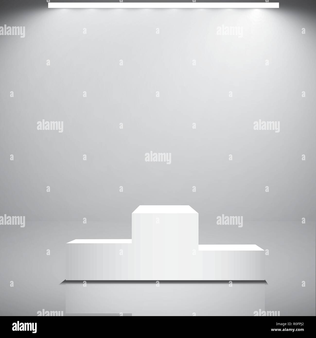 Empty winners podium with first, second and third place for award ...