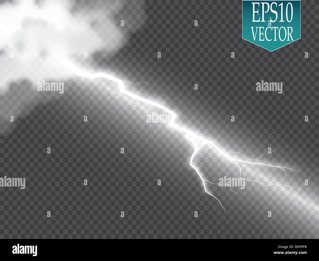 Storm with Lightning isolated on transparent background Stock Vector ...